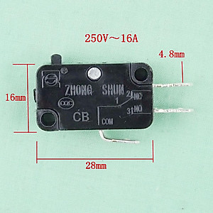 cheeyoo High Power 250V&16A Micro Switch Fit for Microwave Electric Rice Cooker Repair Kits