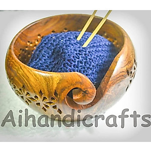 Handmade Wooden Yarn Bowl, Personalized Yarn Bowl, Knitting Crochet Thread Storage Box, Yarn Ball Bowl, Gift for Mother, Birthday Present