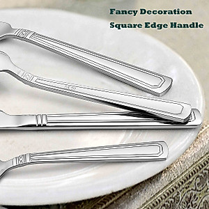 LIANYU 30-Piece Elegant Silverware Set, Stainless Steel Flatware Cutlery Set for 6, Fancy Eating Utensils Tableware Include Forks Knives Spoons for Home Restaurant Party Wedding, Dishwasher Safe