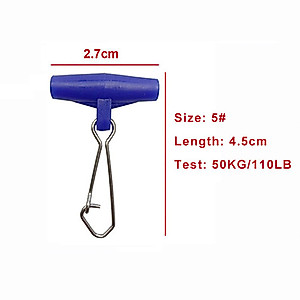 40pcs Strength Duty Blue Fishing Line Slides with Nice Snap High Strength Fish Slider Tackle Box Kit