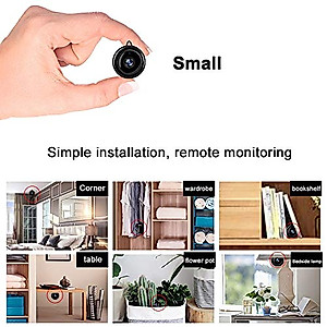 Mini cam Hidden Spy Small Camera with Audio, Home Surveillance Camera, Two-Way Voice and Video Call, 1080P IP HD Infrared Night Vision Motion Detection Reminder, for Home Car Indoor Outdoor Security