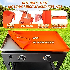 2023 New (AOBHI) Silicone Griddle Mat for Blackstone - 28 Inch True Fully Wrapped Coverage Food-Grade Silicone Mat, Easy to Clean, Heat & Cold Resistant, Prevent Rust, Griddle Cover (Full-Cover 28")