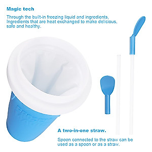 Tikapo® Slushy Maker Cup Tik Tok Stuff Slushie Maker Cup Slushie Ice Cream Maker Machine Frozen Magic Double Layers Slushie Squeeze Cup - Blue
