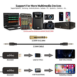 USB Wireless Microphone, Computer UHF Dual Handheld Dynamic Mic System with USB Receiver, 100ft Range for Home Singing, Karaoke, PC,TV,Active Speaker