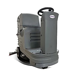 Emotor Commercial Riding Floor Scrubber Machine, Automatic Battery-Powered Industrial Ride-on Floor Cleaning Equipment, 21" Brush with 21 Gallon Tank High Efficiency