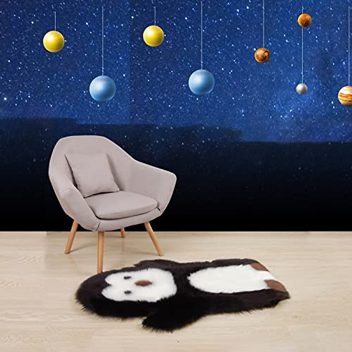 XIANGYUNLAI Shag Area Rug 2x3 Ft Soft Fluffy Faux Fur Rugs Funny Animal Shape for Home Floor Sofa Mat Living Room Kids Bedroom,2x3ft Penguin