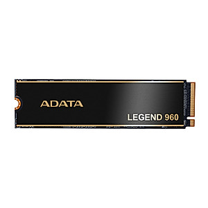 ADATA 4TB SSD Legend 960, NVMe PCIe Gen4 x 4 M.2 2280, Speed up to 7,400MB/s, Internal Solid State Drive for PS5 with Heatsink, Gaming, High Performance Computing, Super Endurance with 3D NAND