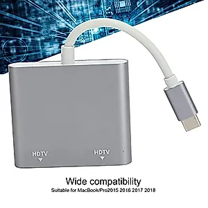 2 in 1 USB C Hub, Type C to HDMI Adapter Video Converter Docking Stations for Laptop Plug and Play