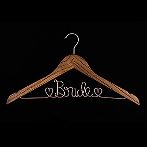 Ella Celebration Bride to Be Wedding Dress Hanger (Antique Brown with Rose Gold Wire)
