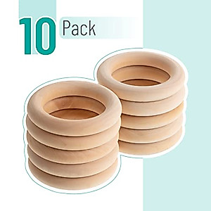 Mr. Pen- Wooden Rings, 2.7", 10 Pack, Wooden Rings for Crafts, Wood Rings, Macrame Rings, Wood Rings for Crafts, Wooden Ring, Wooden Rings for Macrame, Craft Rings, Wood Ring, Wood Teething Ring