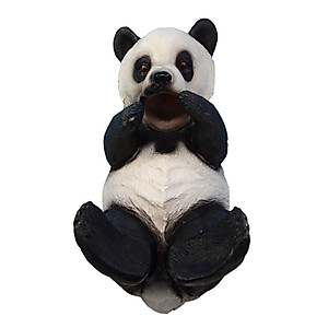 Atlantic Collectibles Adorable Bamboo Giant Panda Bear Decorative Wine Bottle Holder Rack Figurine