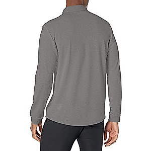 adidas Golf Men's Standard UPF Long Sleeve Polo Shirt, Grey Three Melange, Large