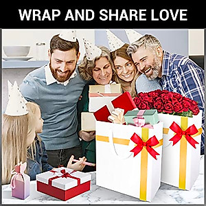 EUSOAR White Kraft Paper Bags, 12pcs 12"x 6"x 16" Extra Large Paper Shopping Bags with Handles, Heavy Duty Paper Merchandise Bags Bulk, Party, Favor, Goody,Boutique, Merchandise, Retail Bags