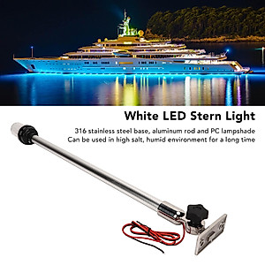 Boat Stern Light, 360 Degrees All Around Fold Down Pole Light, 3NM Visibility LED Navigation Light with 316 Stainless Steel Base for Marine, Fishing Boat, Yacht, Pontoon (22 inch)