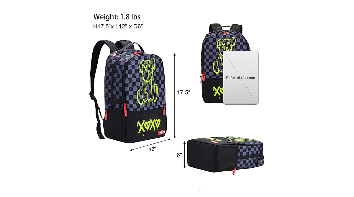UNIKER Graffiti Laptop Backpack with USB Port for Students & Teens