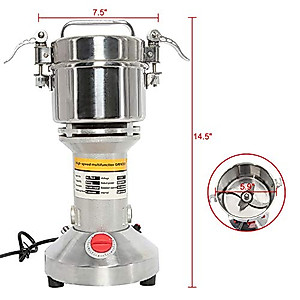 HYDDNice 500g Grain Mill Grinder 2500W 50-300 Mesh 36000RPM High Speed Electric Stainless Steel Grinder Spice Herb Cereals Corn Flour Powder Machine Commercial Grade