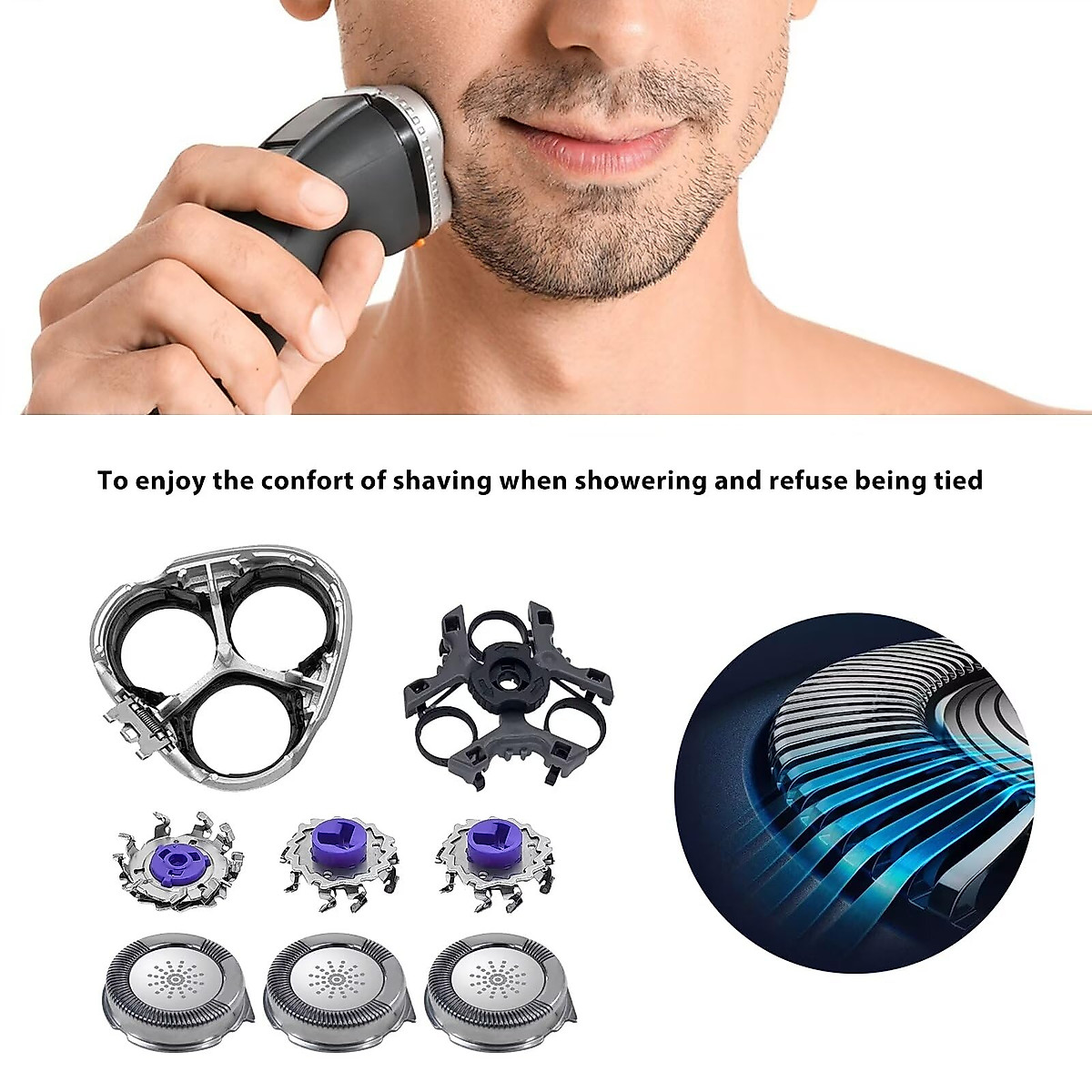 Full Set of Replacement Shaver Head for Philips Norelco AT830, AT875, AT880, AT895, AT920, AT921, AT940, PT870, PT920, PT925