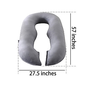 Maternity Pillow O-Shape Body Pillow Pregnancy 57 Inch Pregnancy Pillows Pre-Pregnancy Body Pillow Pregnant Woman Sleeping Pillow Postpartum Baby Breastfeeding Pillow Removable and Washable……