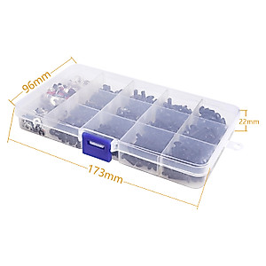 HobbyPark RC Car Screws Kit 530pcs & Tools Screw Driver Set 1/4 inch Hex Handle 1.27/1.5/2.0/2.5mm Hex Nut Driver 7mm Phillips Bit