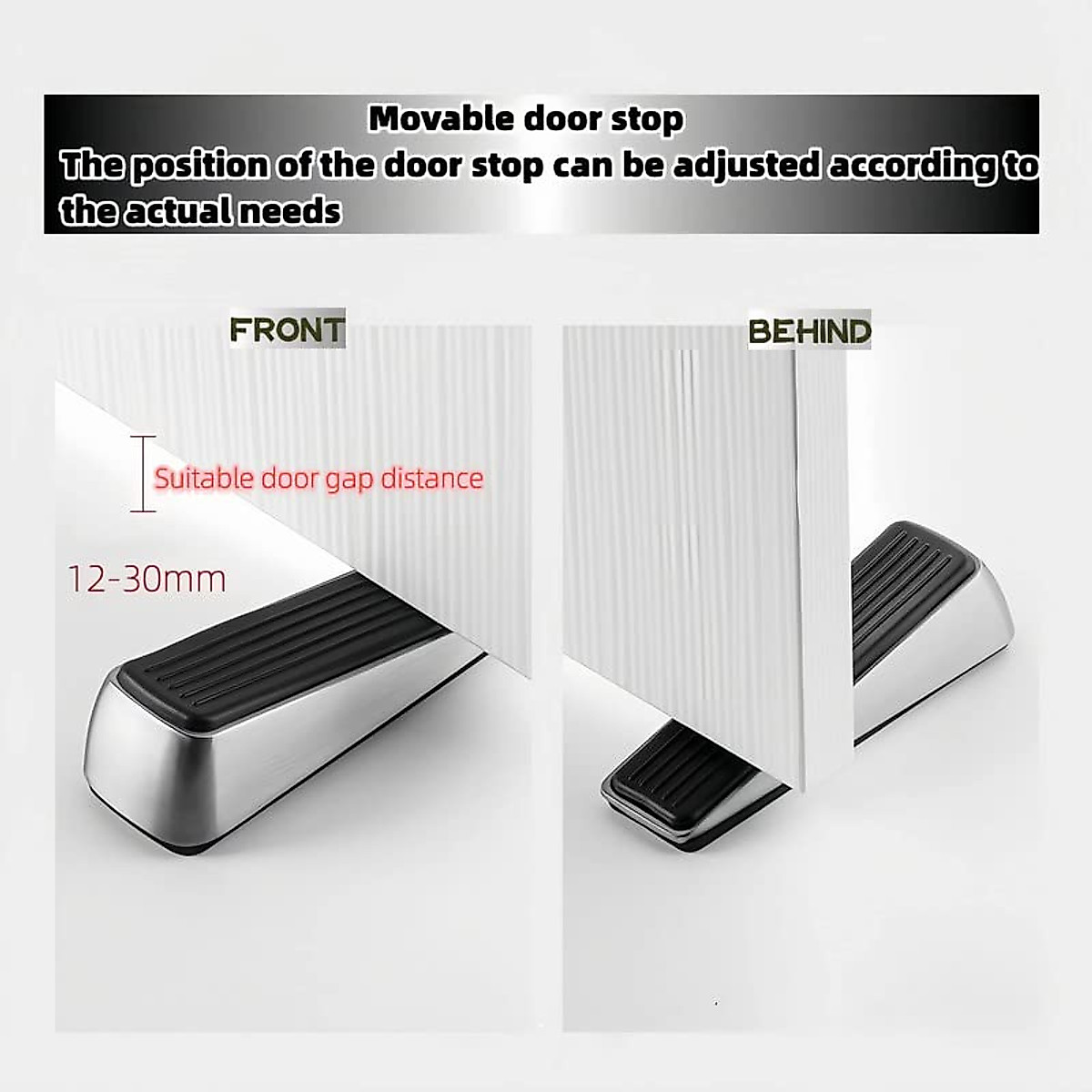 CQDAMENG - Door Stop - Door Stop Wedge - Made of Metal Good Zinc Alloy - Complimentary Two Anti-Collision mats in The Same Color - Restroom, Bedroom, Kitchen