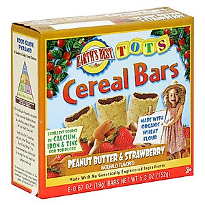 Earth's Best Tots Cereal Bar, Peanut Butter and Strawberry, 5.3-Ounce Units (Pack of 6)