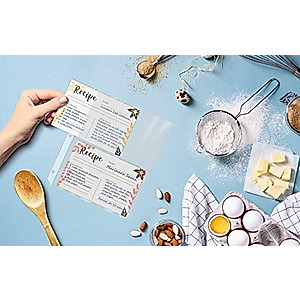 Recipe Card Page Protectors, 50 Count, 4 x 6 inch Pockets, 2 Pockets Per Page, (for 8.5"x 9.5" Binders),by Better Kitchen Products, Recipe Book Pocket Page Refill Sheets, Side Margin Loading,