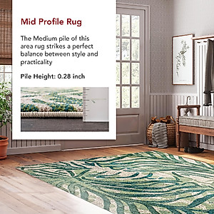 nuLOOM Cali Floral 2x6 Runner Rug for Living Room Bedroom Dining Room Entryway Hallway Kitchen, Green/Ivory