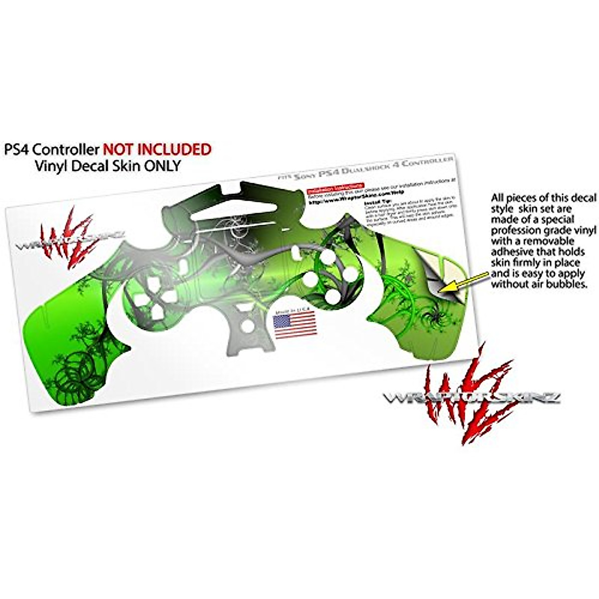 WraptorSkinz Vinyl Decal Skin Compatible with Sony PS4 Controller PlayStation 4 Original Slim and Pro Lighting (Controller NOT Included)