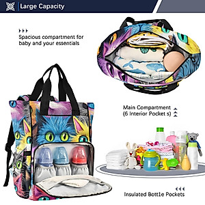 xigua Cute Cats Diaper Bag Backpack Multi Function Baby Changing Bags Waterproof Large Capacity Travel Back Pack for Mom Dad