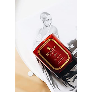 Harlem Candle Company, Josephine Luxury Scented Candle, Double Wick, 12 oz Red Glass Jar, Soy Wax, Gift Box, Scents of Rose, Jasmine, Amber, Tonka Bean and Sandalwood