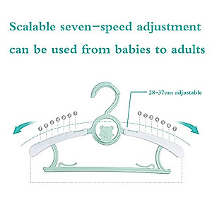 30 Pack Kids Hangers,Childrens Durable Plastic Infant Hangers for Kids Clothes,Non-Slip Baby Clothes Hangers,Extensible Toddler Hangers for Laundry and Closet (Green)