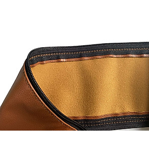 Baby Stroller Leather Armrest Handle Cover Compatible with Uppababy Vista V1/V2 Stroller, Bumper Sleeve Case Bar Protective Covers Pram Accessories (for mom Handle Brown)