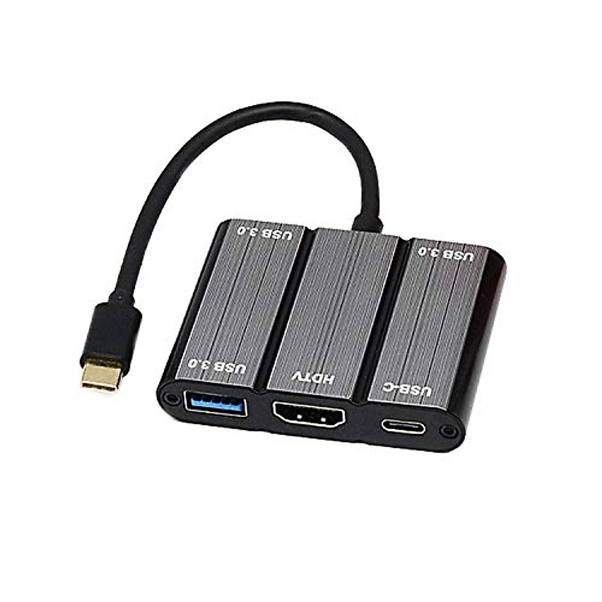 USB C 5 in 1 Adapter, YMY USB Type-C Hub to 4K HDMI, USB3.0 and USB C PD Charging Compatible for Apple MacBook Pro, Dell XPS,Chromebook Pixel, Lumia950 (5-in-1, Black)