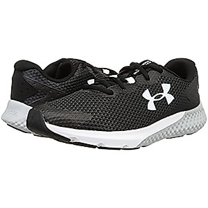 Under Armour Men's Charged Rogue 3 4E Running Shoe, (002) Black/Mod Gray/White, 8