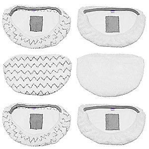 Steam Mop Pads Replacement for Bissell Powerfresh 1940 1440 1544 1806 2075 2685 Series, Replaces Part #19402 19404 19408 19409 1940A 1940F 1940Q 1940T 1940W B0006 B0017, 15441 15443 2181 2814, 6 Pack