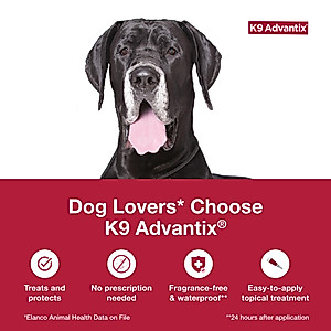 K9 Advantix Flea, Tick & Mosquito Prevention for Dogs Over 55 lbs. | Flea Drops for Extra Large Dogs | Apply Monthly | 2 Treatments