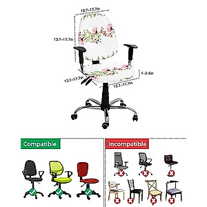 Big buy store Office Chair Cover Poppy Flower Butterfly Desk Chair Cover Stretch Elastic Universal Computer Chair Covers Colorful Plant Stretch Rotating Chair Slipcovers Protectors