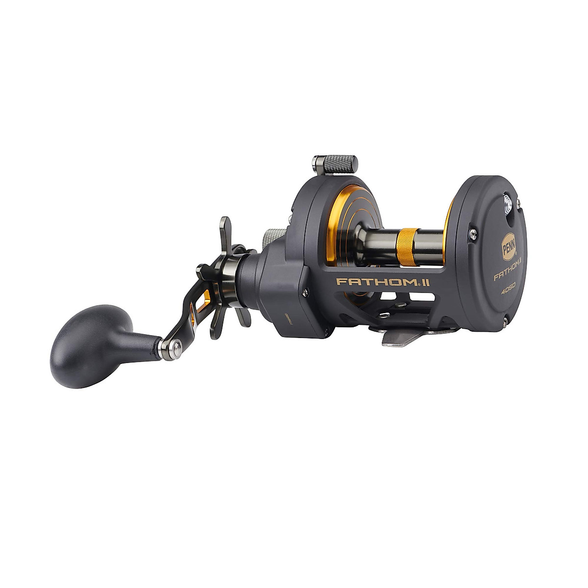 PENN Fathom II Star Drag Reel, Size 40 Fishing Reel, Right Handle Position, Black Gold, FTHII40SD