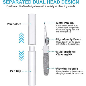 AOMIG Bluetooth Earbuds Cleaning Pen, 3 in 1 Multifunction Cleaner Kit with Soft Brush for Wireless Earphones Bluetooth Headphones Charging Box Accessories, Computer, Keyboard, Camera