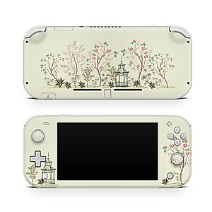TACKY DESIGN Kawaii Decal Skin Compatible with Nintendo Switch Lite, Japanese Cherry Blossom Beige Color Skin for Nintendo Switch Lite Cover, Premium 3M Vinyl Full Wrap Decal