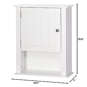 RiverRidge, White Ashland Single Door Wall Mount Cabinet with Shelves