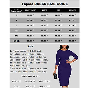 Purple Dress Women Summer Party 3/4 Sleeve Ruffle Peplum Work Midi Pencil Dress(Purple Large)