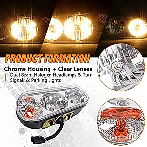 HECASA Universal Halogen Snow Plow Headlight Lamps Kit Compatible with Boss Western Meyer Blizzard Curtis, Enhanced Visibility, Long Lasting Light, Super Brightness Output - 1 Year Extra Warranty