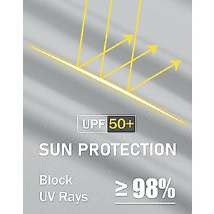 Boladeci Mens Summer Shirt Fishing Hoodie UPF 50+ UV Protection Sun Shirts Long Sleeve Cooling SPF Rash Guard Tops Tee T-Shirts Swim Shirts M Gray