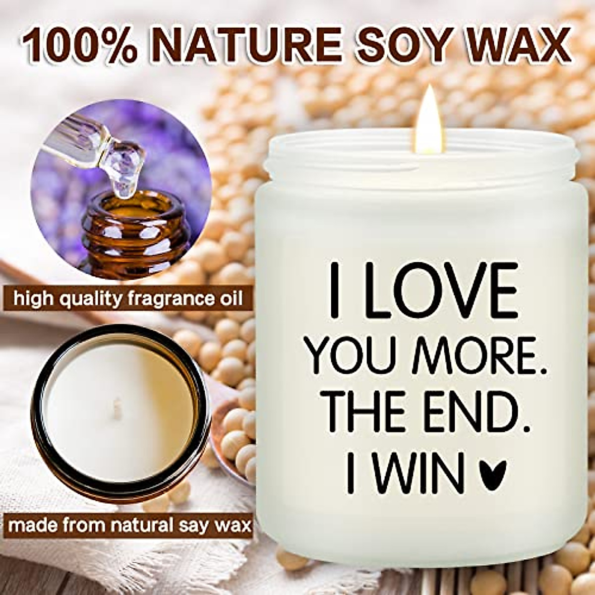 Volufia Birthday Gifts for Girlfriend, Boyfriend - Funny Valentines Day Gifts - Wedding Engagement Anniversary Christmas Gifts for Women Wife Husband Boyfriend Girlfriend - Lavender Scented Candle