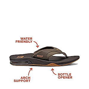 Reef Men's Sandals, Fanning, Brown/Gum, 10