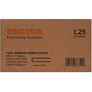Senco L Series 18 Gauge Narrow 1/4 Inch Crown Staples - 1 Inch Legth (5,000/Box)