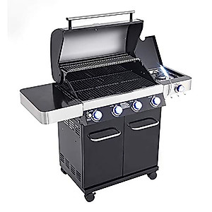 Monument Grills Larger 4-Burner Propane Gas Grills Cabinet Style, Black,LED Controls,Side Burner,USB Light-13892