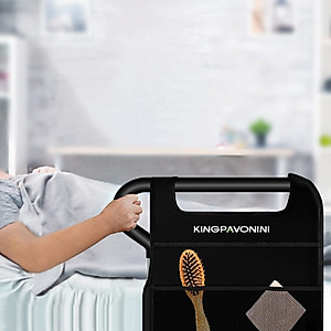 KingPavonini Bed Rails for Elderly Adults Safety - Adjustable Bed Cane with Non-Slip Ergonomic Handle and Storage Pocket, Stable Bed Assist Rails for Seniors Hold up to 300 Lbs, Tool-Free Assembly