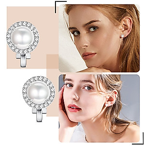 Kakonia 10 Pairs Clip On Earrings for Women Clip On Hoop Earrings Butterfly Flower Heart CZ Pearl Clip Stud Earrings Clip On Earrings Set Non Pierced Earrings